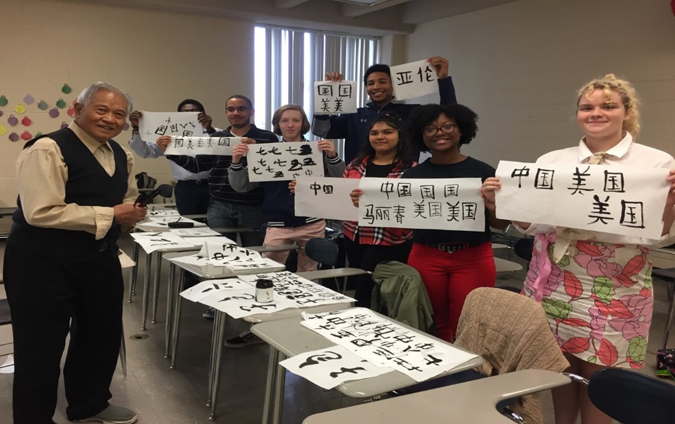 Guest Speaker Mr L Teaches Chinese Calligraphy For Monthly Cultural